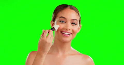 Green screen, brush and face of woman in... | Stock Video | Pond5
