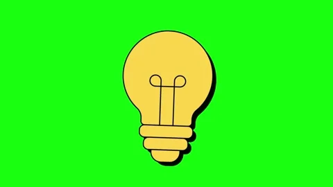 green screen of bulb idea lamp animation | Stock Video | Pond5