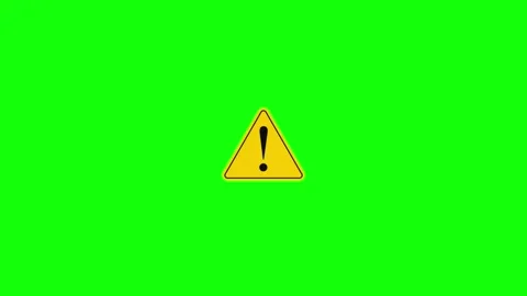 Green screen caution warning sign icon s... | Stock Video | Pond5