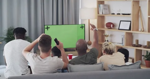 Green screen, celebrate and people on so... | Stock Video | Pond5