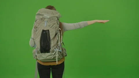 Green Screen. Chroma Key. Back View of W... | Stock Video | Pond5