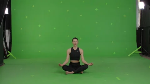 GREEN SCREEN CHROMA KEY Young sporty fem... | Stock Video | Pond5