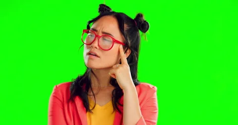 Green screen, confused and thinking by a... | Stock Video | Pond5