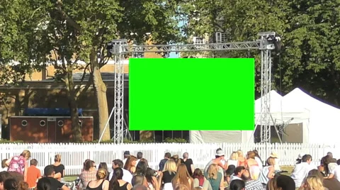 Green Screen Crowd Watching A Big Screen... | Stock Video | Pond5