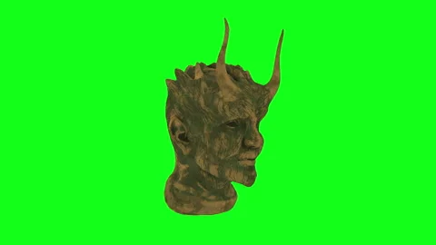 Green screen demon head Lucifer sculptur... | Stock Video | Pond5