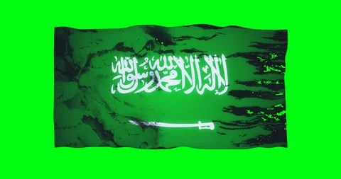Green screen destroyed Saudi Arabia flag... | Stock Video | Pond5