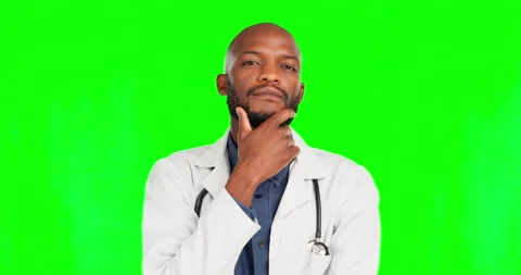 Green screen doctor, face and black man ... | Stock Video | Pond5