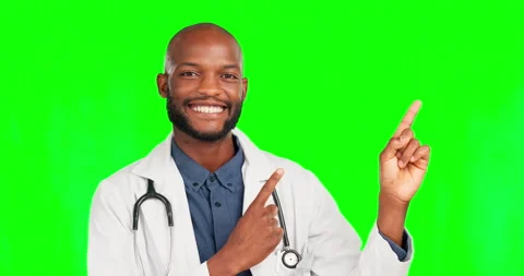 Green screen doctor, happy face and blac... | Stock Video | Pond5