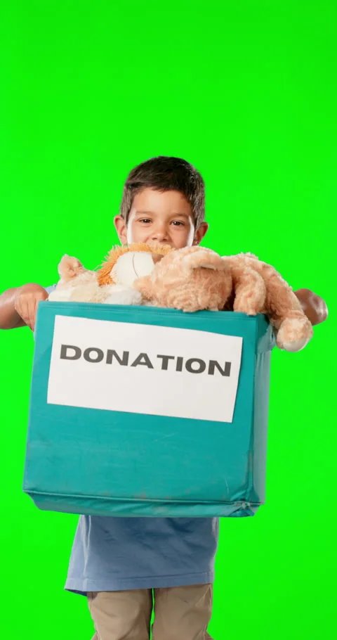 Green screen, donation box and child iso... | Stock Video | Pond5