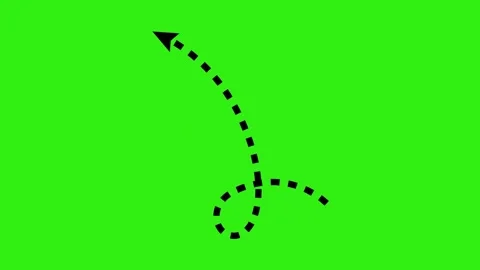 Green screen dotted arrow animation | Stock Video | Pond5