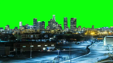 Green Screen of Downtown Los Angeles Sky... | Stock Video | Pond5