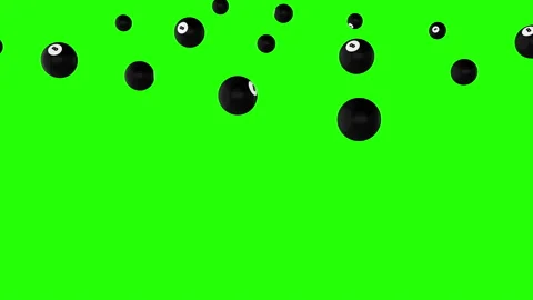 Green screen eight 8 ball falling pool b... | Stock Video | Pond5