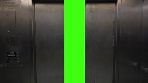 Green Screen Elevator Steel Doors Open a... | Stock Video | Pond5