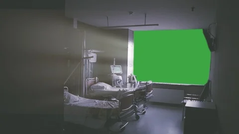 Green screen of empty hospital room with... | Stock Video | Pond5