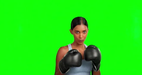 Boxing Girl Green Screen Stock Video Footage | Royalty Free Boxing Girl ...