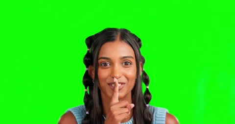 Green screen, face and happy woman with ... | Stock Video | Pond5