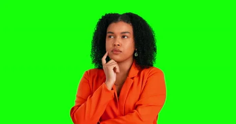 Green screen face, thinking and business... | Stock Video | Pond5