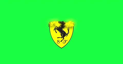 Green screen Ferrari logo animation. | Stock Video | Pond5
