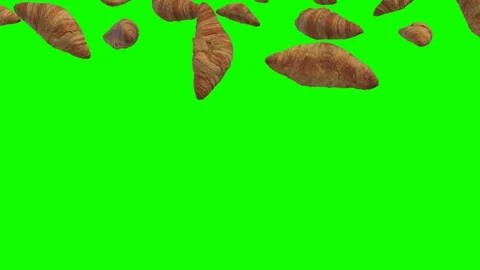 Green screen french croissant bun fallin... | Stock Video | Pond5