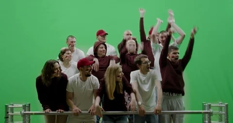 GREEN SCREEN Front view group of people ... | Stock Video | Pond5