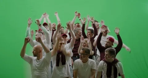 GREEN SCREEN Front view group of people ... | Stock Video | Pond5