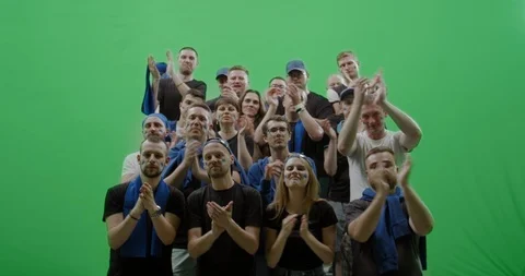 GREEN SCREEN Front view group of people ... | Stock Video | Pond5