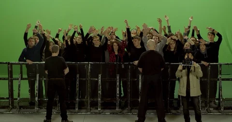 GREEN SCREEN Front view huge crowd danci... | Stock Video | Pond5
