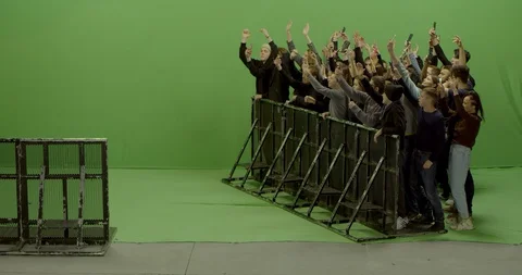 GREEN SCREEN Front view huge crowd danci... | Stock Video | Pond5