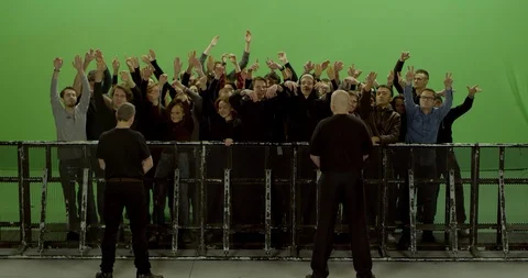 GREEN SCREEN Front view huge crowd danci... | Stock Video | Pond5