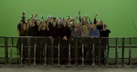 GREEN SCREEN Front view huge crowd danci... | Stock Video | Pond5