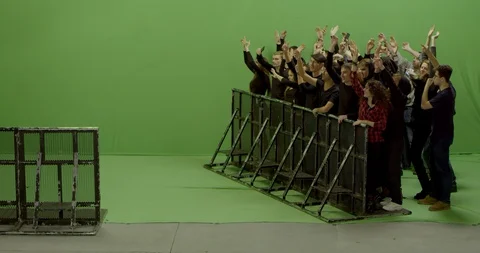 GREEN SCREEN Front view huge crowd danci... | Stock Video | Pond5