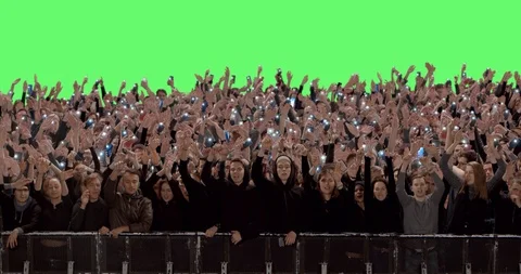 GREEN SCREEN Front view huge crowd of pe... | Stock Video | Pond5