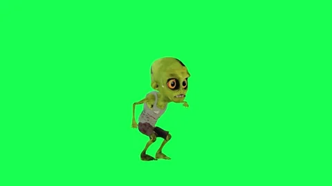 Green screen funny cartoon zombie dancin... | Stock Video | Pond5