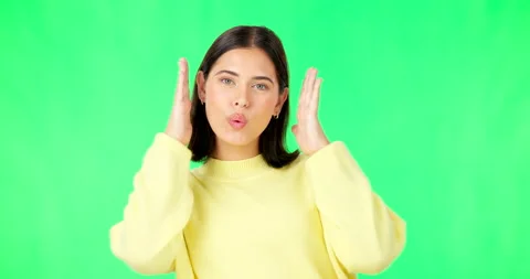 Green screen, funny face expression and ... | Stock Video | Pond5