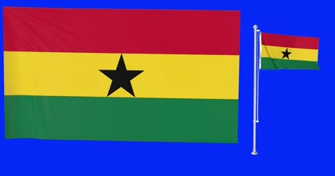 Green screen Ghana two flags waving ghan... | Stock Video | Pond5