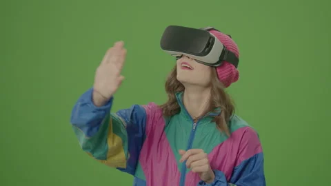 Green Screen. Girl of '80-'90s Style Wea... | Stock Video | Pond5