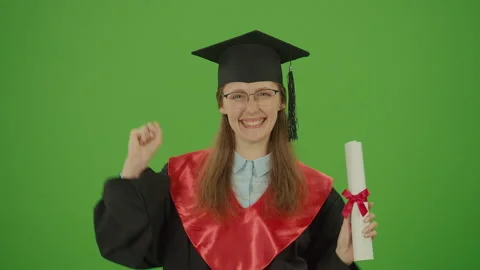 Green Screen. The Graduate Girl in the M... | Stock Video | Pond5