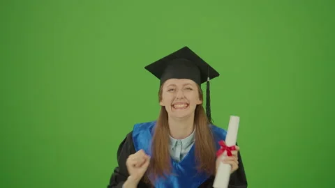 Green Screen. The Graduate Girl in the M... | Stock Video | Pond5