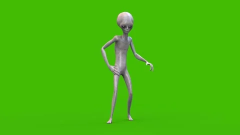 Green Screen Gray Alien Look around Loop... | Stock Video | Pond5