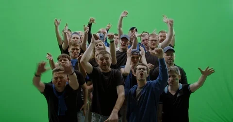 GREEN SCREEN group of people fans are ou... | Stock Video | Pond5