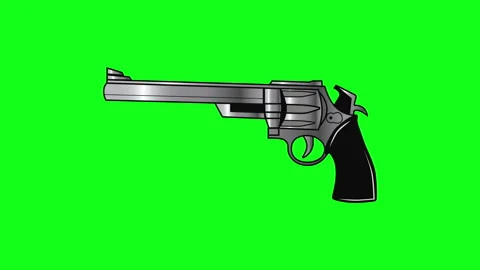 Green screen gun revolver firearm, green... | Stock Video | Pond5