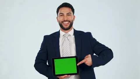 Green screen, hand pointing and business... | Stock Video | Pond5