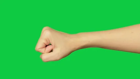 A green screen with a hand showing a fis... | Stock Video | Pond5