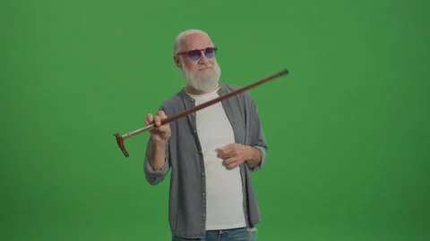 Green Screen. A Happy Old Man in the Fun... | Stock Video | Pond5