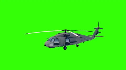 Green screen helicopter. 3d animation | Stock Video | Pond5