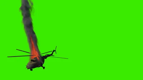 Green screen helicopter crash | Stock Video | Pond5
