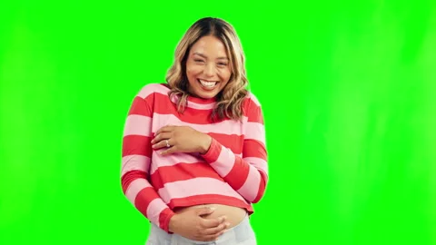 Green screen, hush or pregnant stomach w... | Stock Video | Pond5