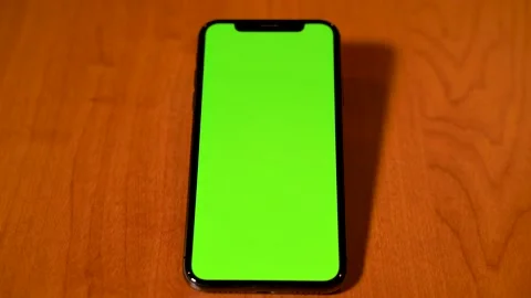 Green Screen Iphone X Mock Up On Table | Stock Video | Pond5