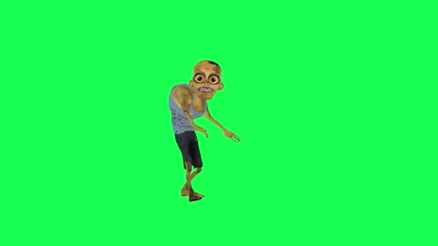 Green screen isolated 3d zombie dancing ... | Stock Video | Pond5