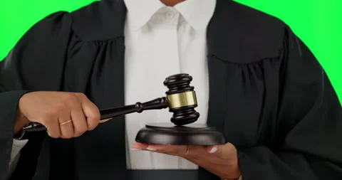 Green screen, judge or hands with gavel ... | Stock Video | Pond5